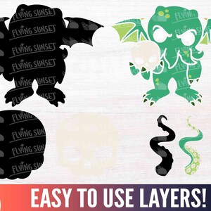 Cute Cthulhu SVG PNG, Baby Cthulhu Clipart, Fun Cryptid Sticker Decal ...