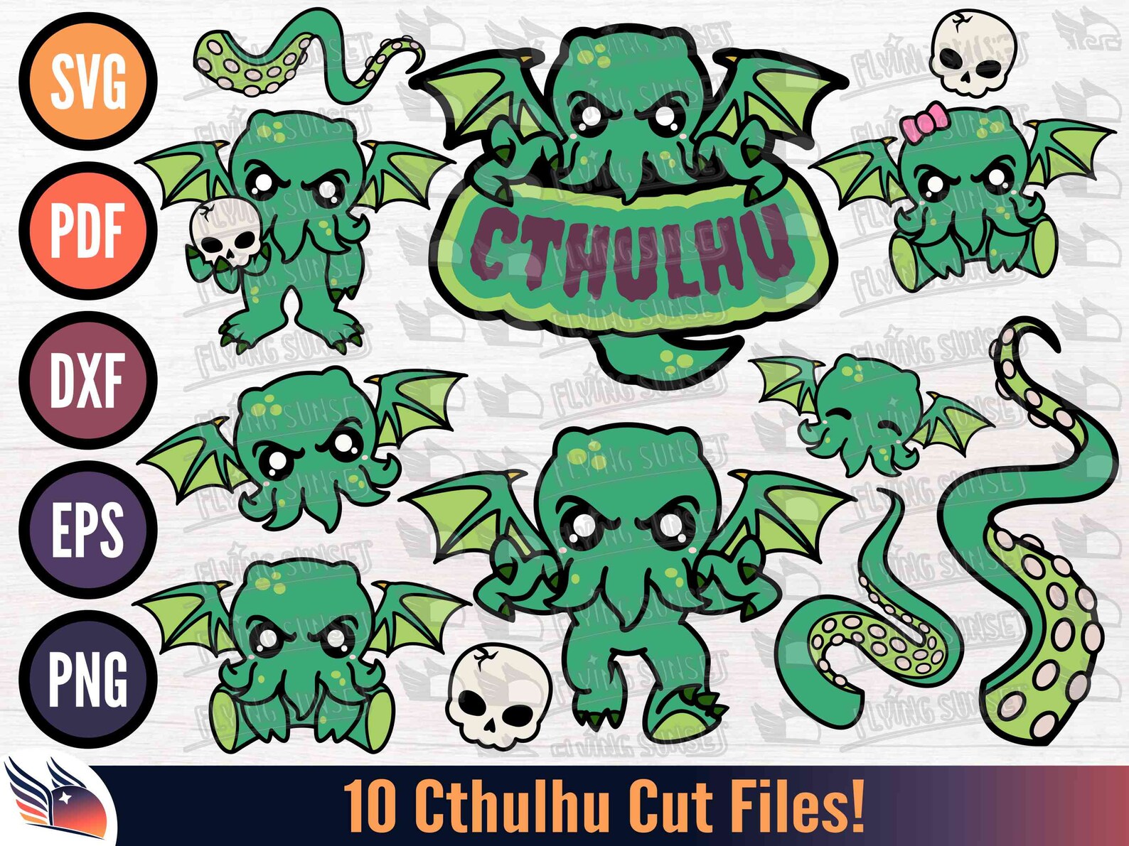 Cute Cthulhu SVG PNG, Baby Cthulhu Clipart, Fun Cryptid Sticker Decal ...