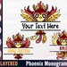 Cute Phoenix Monogram SVG PNG, Phoenix Bird Name Tag Custom, Firebird ...