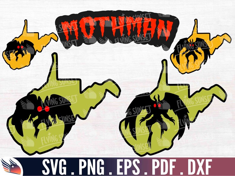 Mothman West Virginia SVG PNG WV Mothman Clipart Cut Files - Etsy