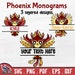 Cute Phoenix Monogram SVG PNG, Phoenix Bird Name Tag Custom, Firebird ...