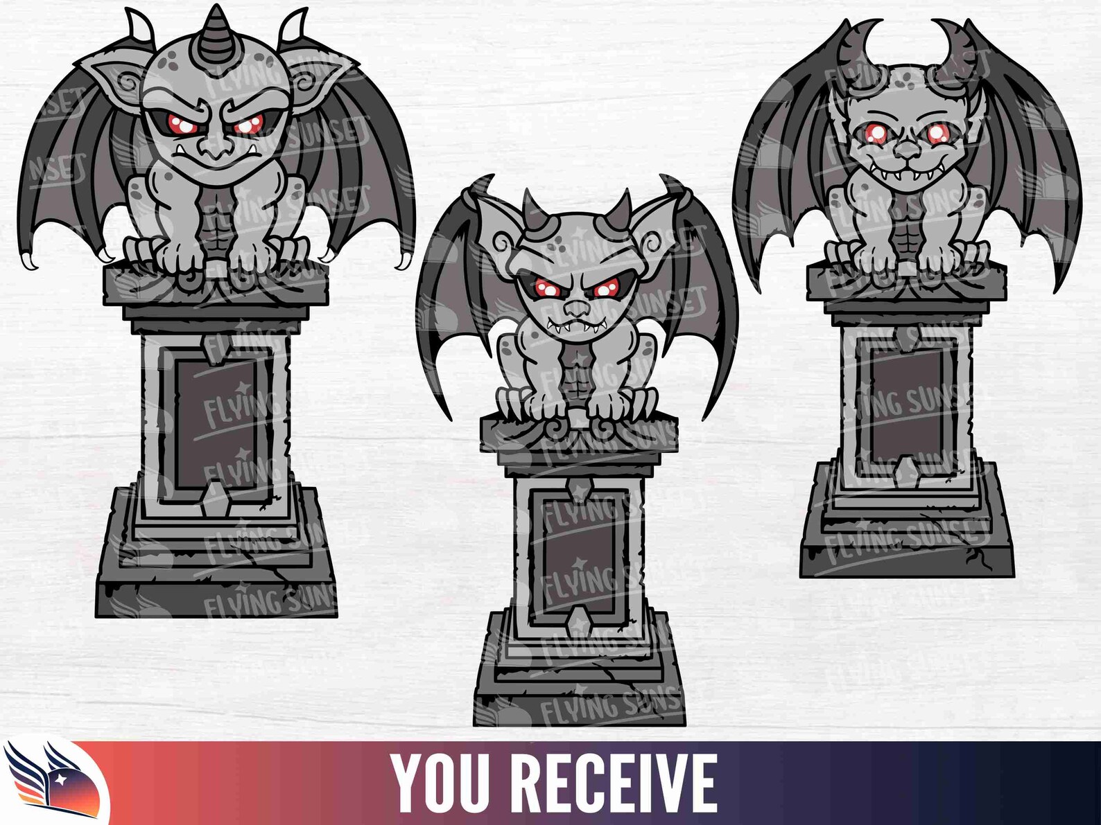 Cute Gargoyle SVG, Gargoyle Clip Art, Demon Statue Cricut Cut File ...