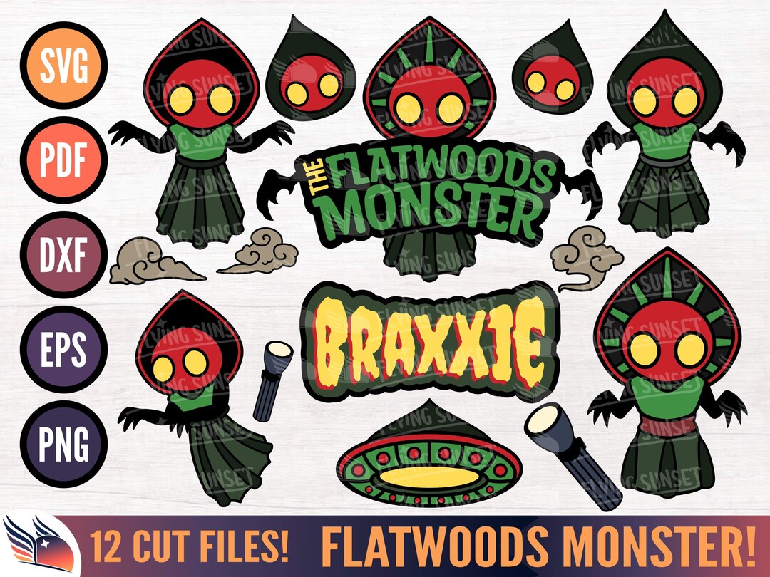 Cute Flatwoods Monster Cryptid SVG PNG Braxxie Clipart West - Etsy