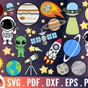 Outer Space SVG, Cute Planets Svg, Solar System Cut Files, Jupiter ...