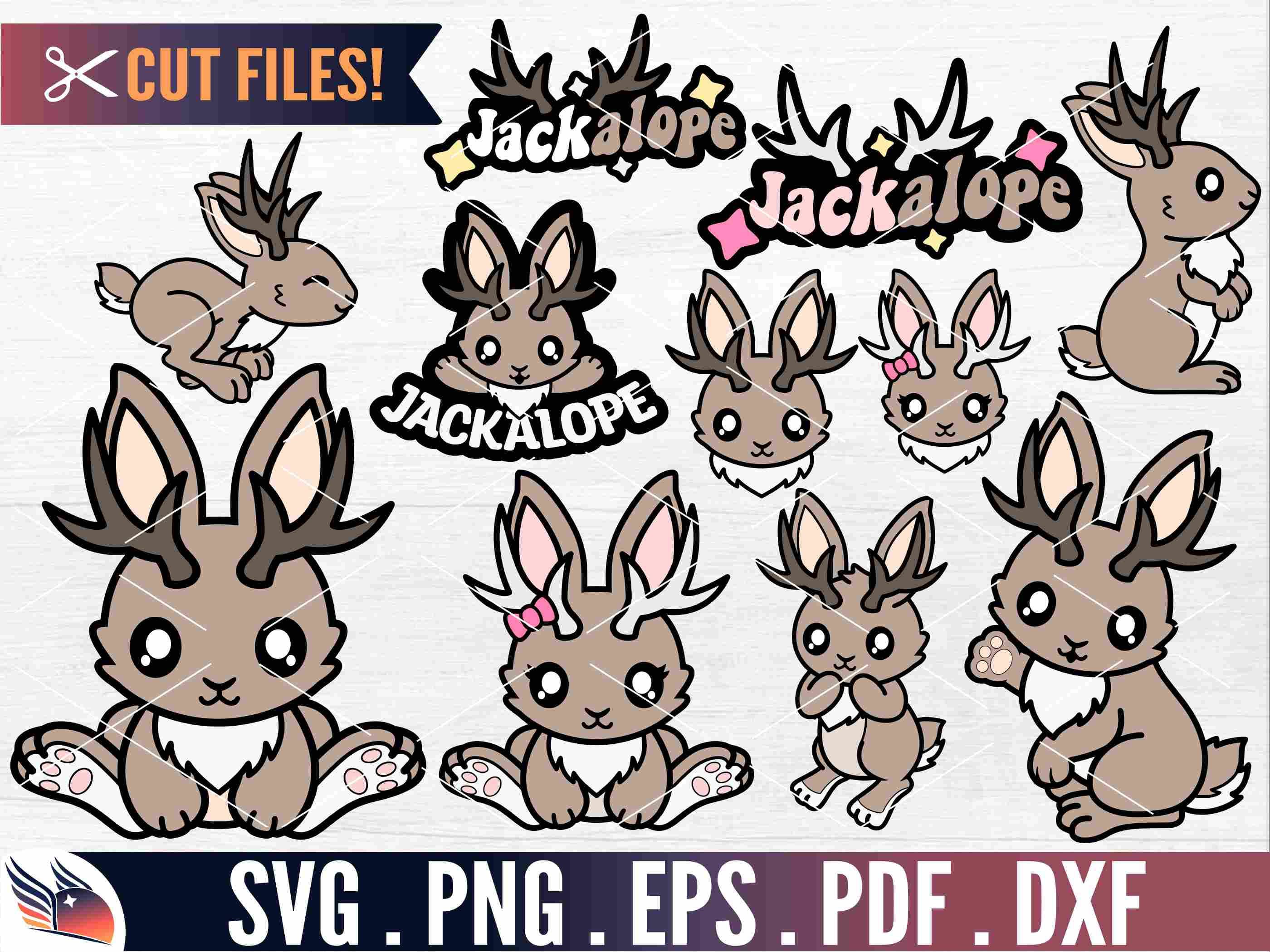 Jackalope Clipart Cute Cryptid SVG Cut File Cricut Vector - Etsy Australia