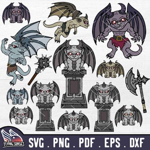 Cute Gargoyle SVG, Gargoyle Clip Art, Demon Statue Cricut Cut File ...