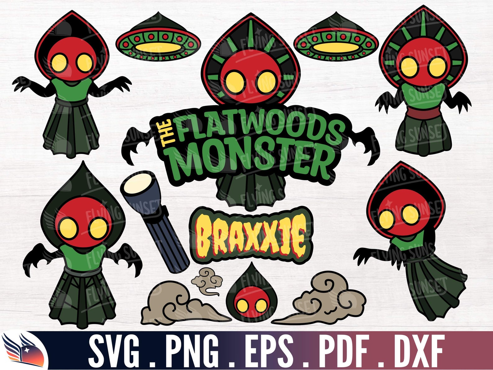 Cute Flatwoods Monster Cryptid SVG PNG, Braxxie Clipart, West Virginia ...