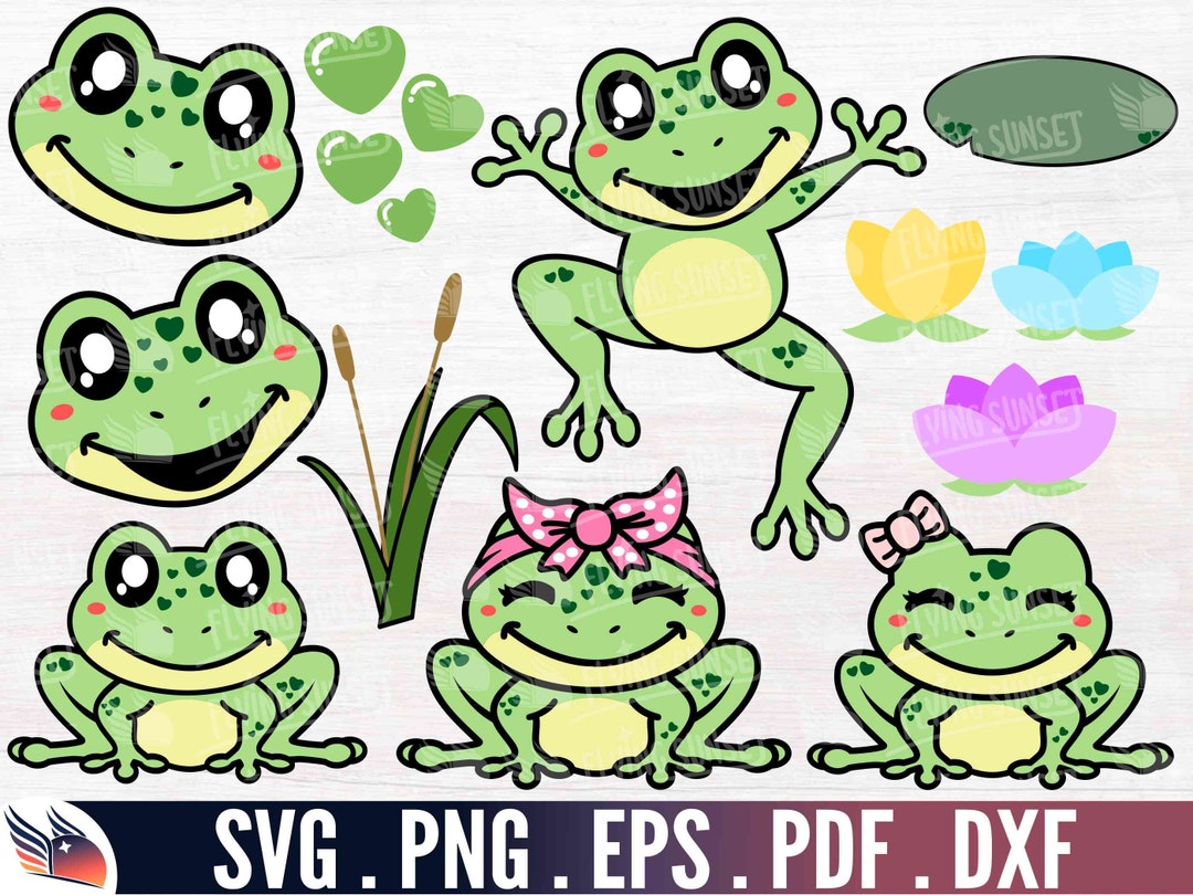 Cute Frog Svg Bundle Frog Clipart Set Funny Frog Svg Baby - Etsy