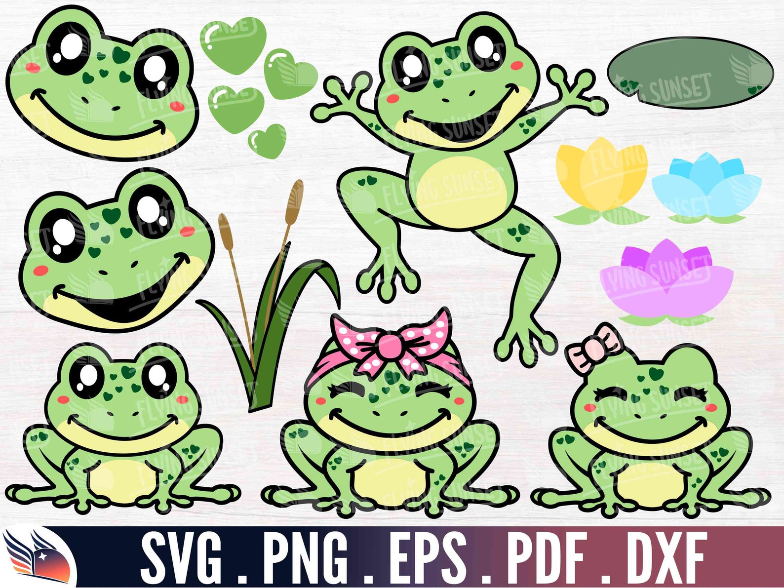 Cute Frog Svg Bundle Frog Clipart Set Funny Frog Svg Baby - Etsy