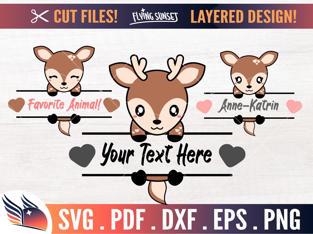 Cute Deer Monogram SVG, Baby Deer Svg, Forest Animal Png, Deer Clipart ...
