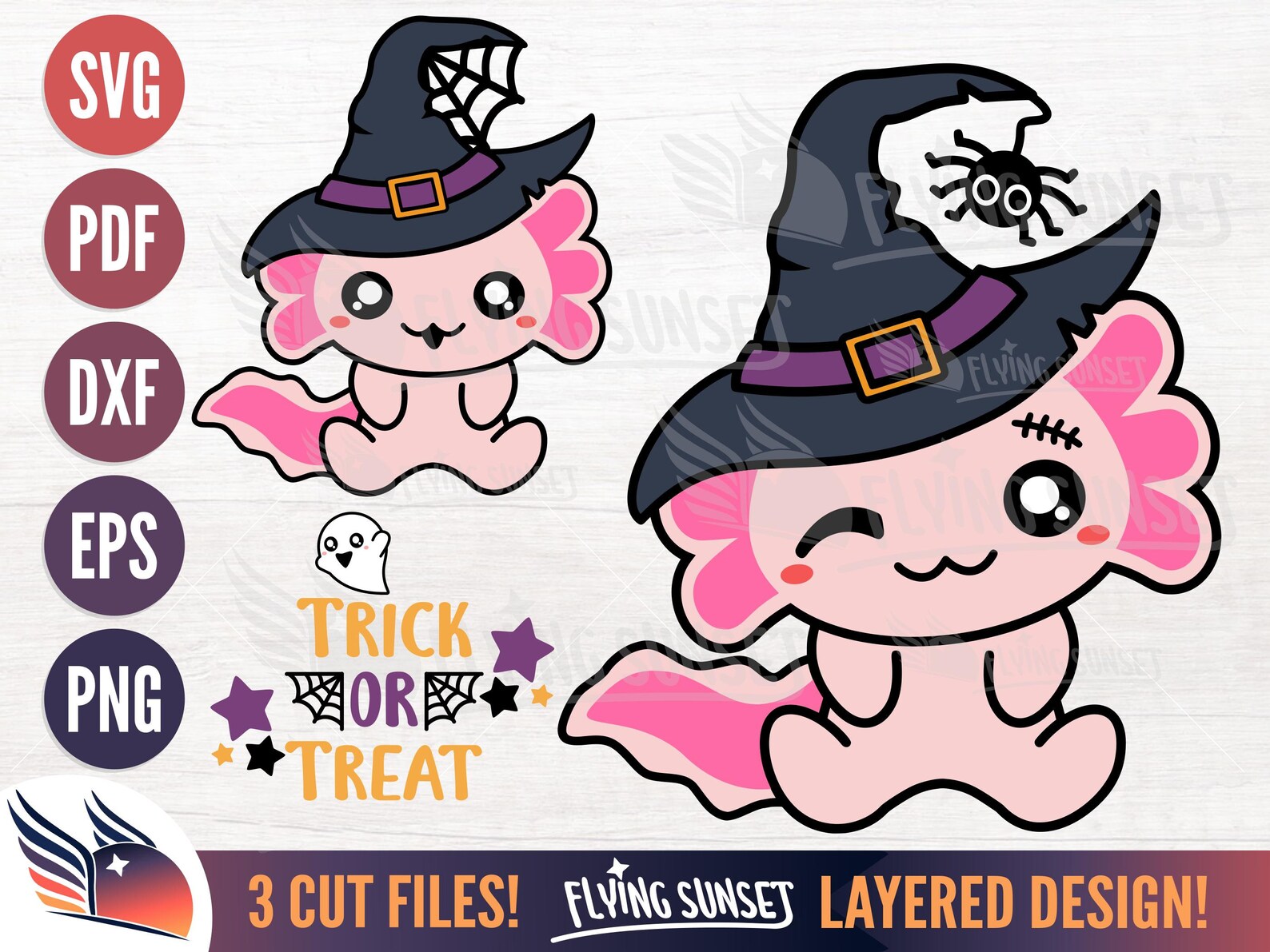 Funny Halloween Axolotl SVG, Cute Axolotl Cut File, Witch Hat Clipart ...