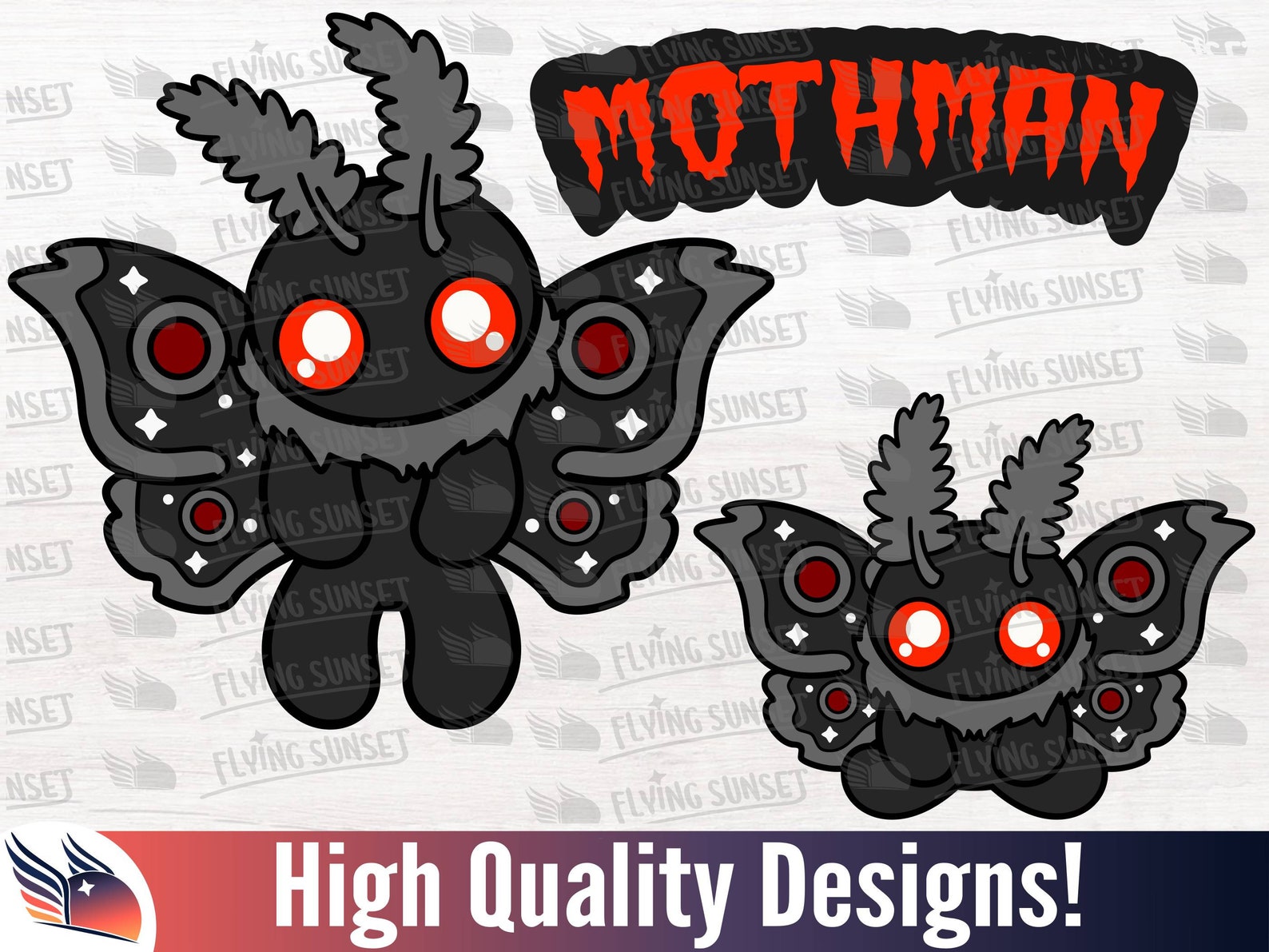 Cute Mothman Cryptid SVG, Mothman Clipart Cut Files, Kawaii Cricut PNG ...