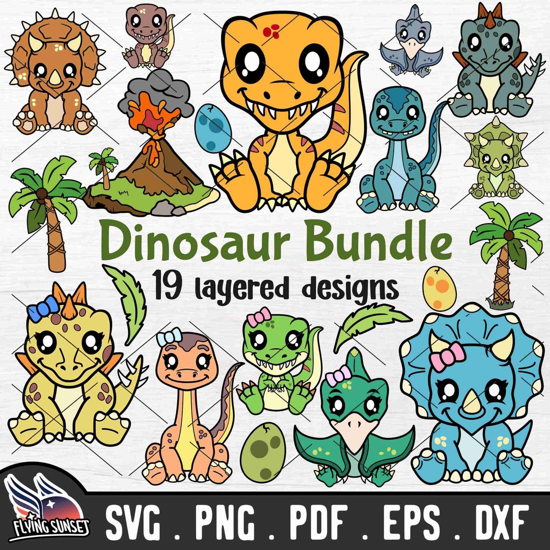 19 Cute Dinosaur SVG, Dinosaurs Clip Art PNG, T-rex Shirt, Triceratops ...