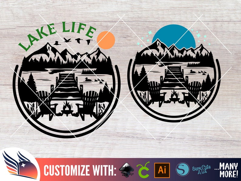 Lake Scene SVG, Lake Life Svg, Mountain Landscape, Forest Cut File ...