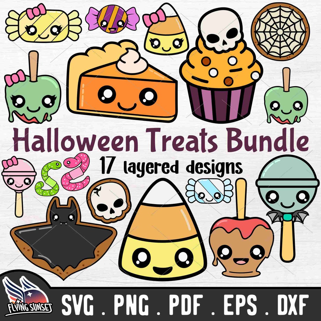 Halloween Candy SVG Clipart, Trick or Treat Sweets PNG, Cute Halloween ...