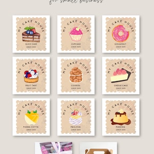 Editable & Printable Dessert Sticker Design - Etsy