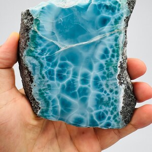Magnificent Super Blue Larimar Slab With Copper,aaa Larimar,copper ...