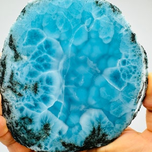 Big Rare Super Blue Larimar Geode,larimar Sphere,aaa Larimar,meditation ...