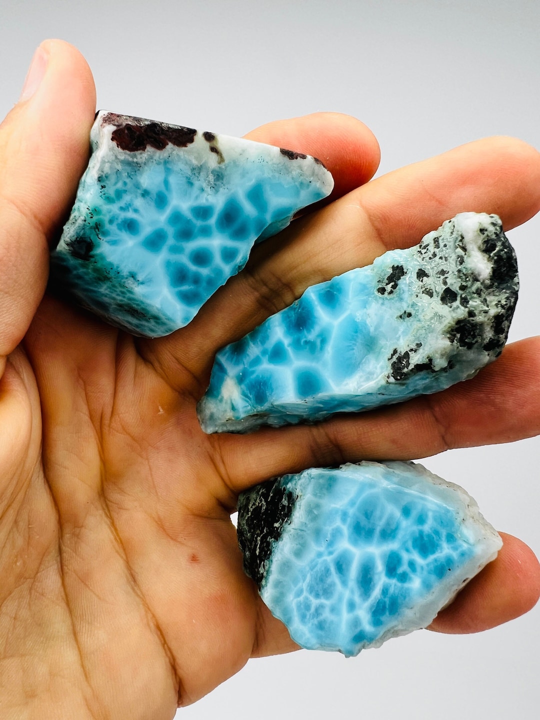 Amazing Larimar Slabs - M,AAA Larimar,super Blue Larimar,raw Larimar ...