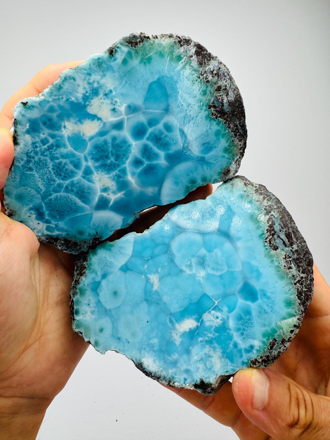 Spectacular Rare Super Blue Larimar Geode,fractal Larimar,aaa Larimar ...