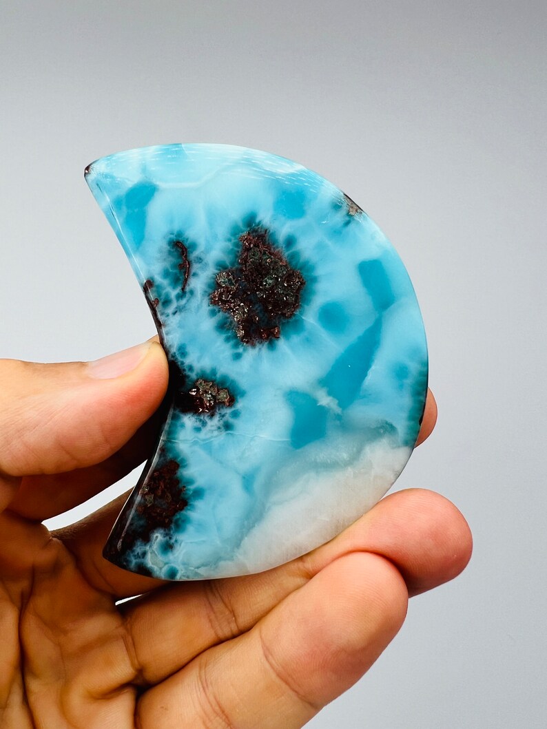 Larimar Big Moon Palm Stone,super Blue Larimar,aaa Larimar,larimar ...