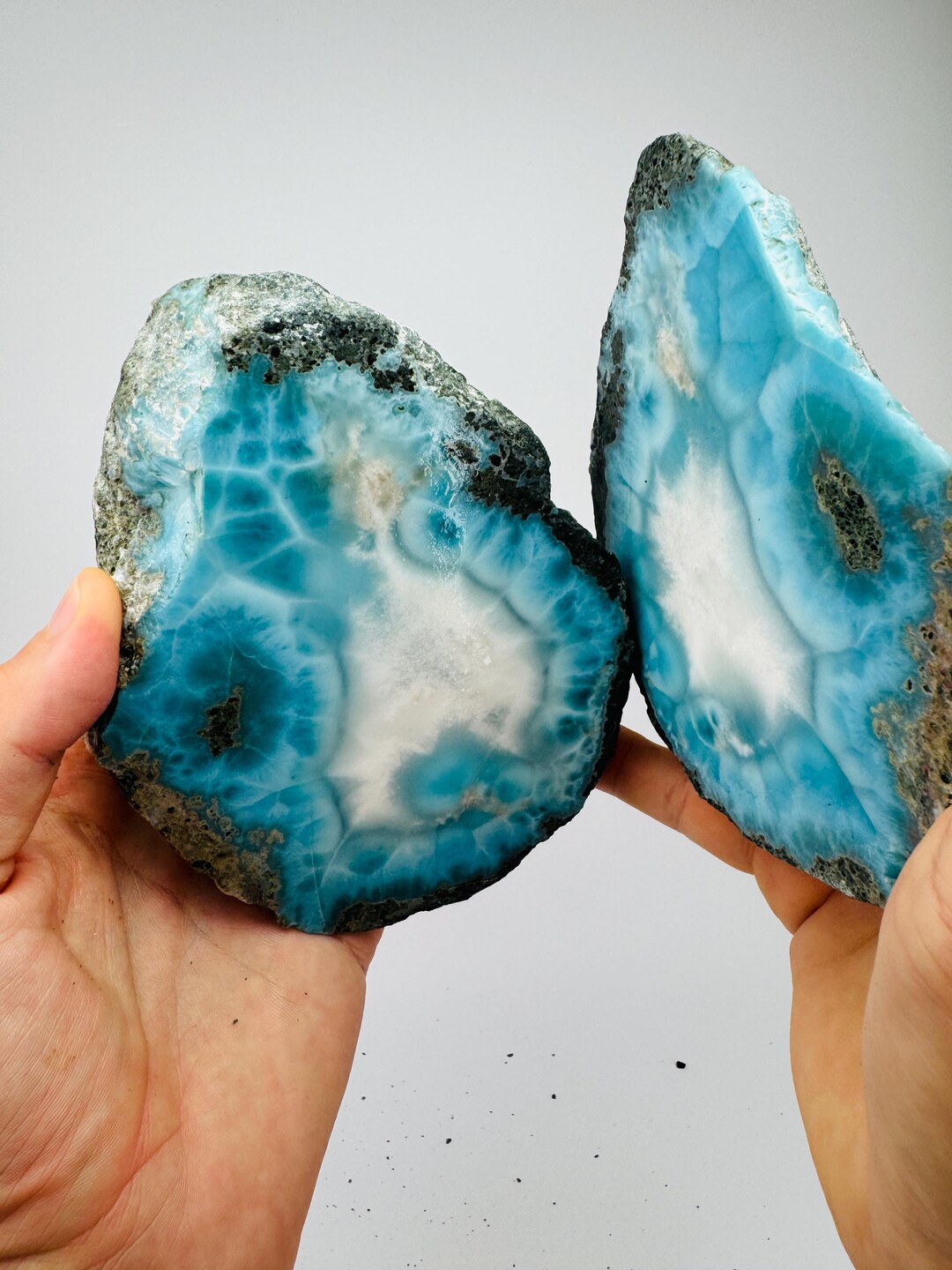 Big Rare Super Blue Larimar Geode,fractal Larimar,aaa Larimar ...