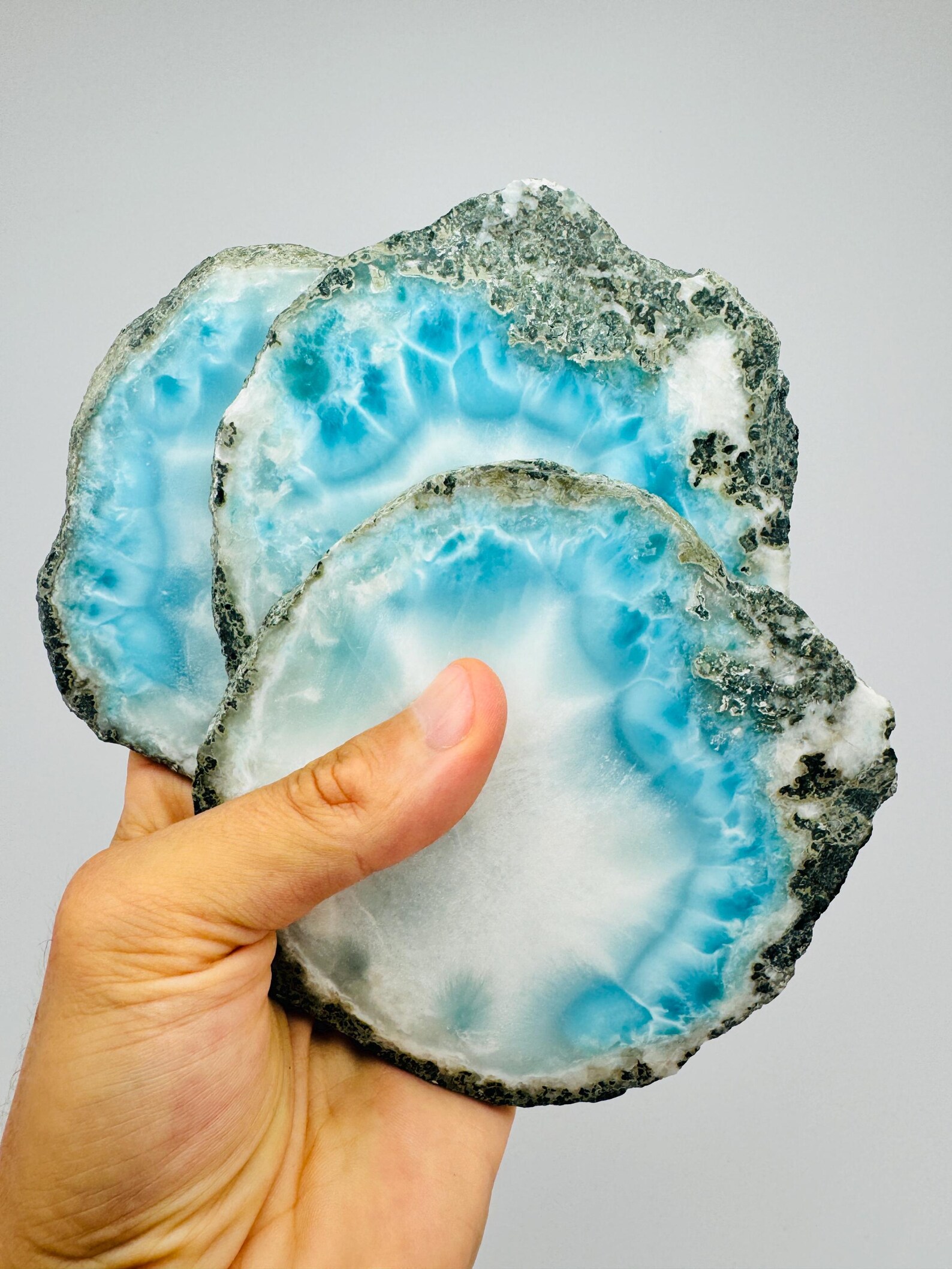 Larimar Geode Slab 3 of 3,AAA Larimar,raw Larimar,meditation Stone ...