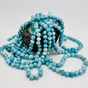 Larimar Bead Strand 16",aaa Larimar,larimar Jewelry,larimar Sphere ...