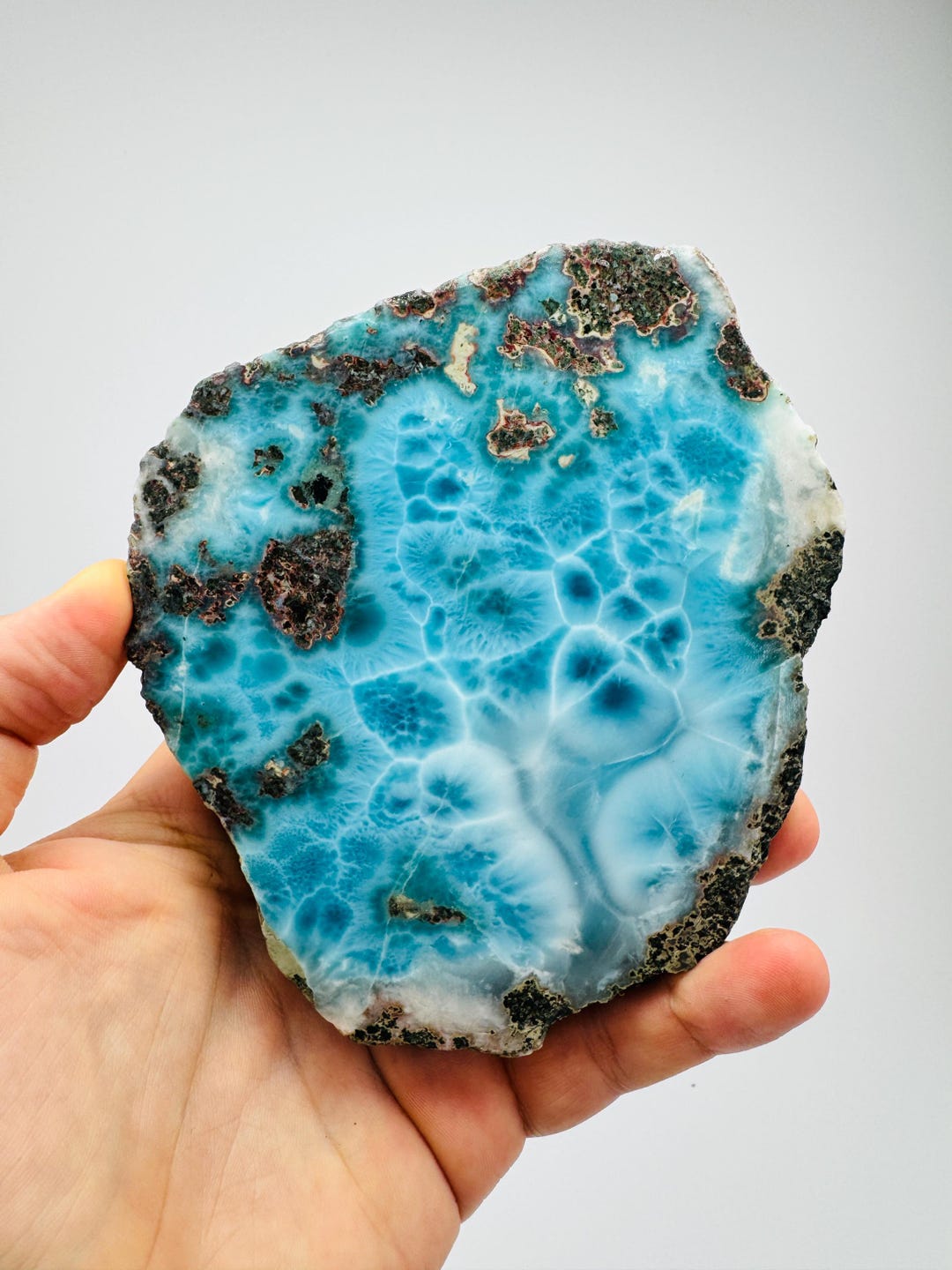 Spectacular Rare Super Blue Larimar Geode,fractal Larimar,aaa Larimar ...