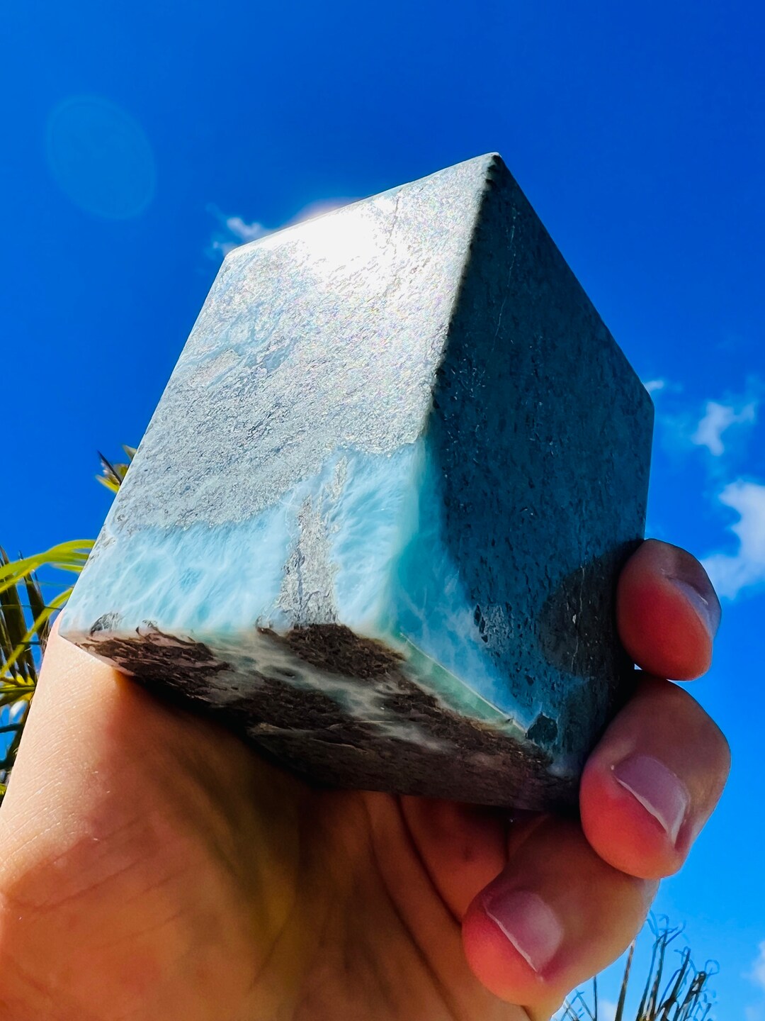 Big AAA Larimar Black Cube,aaa Larimar,larimar Stone,natural Larimar ...