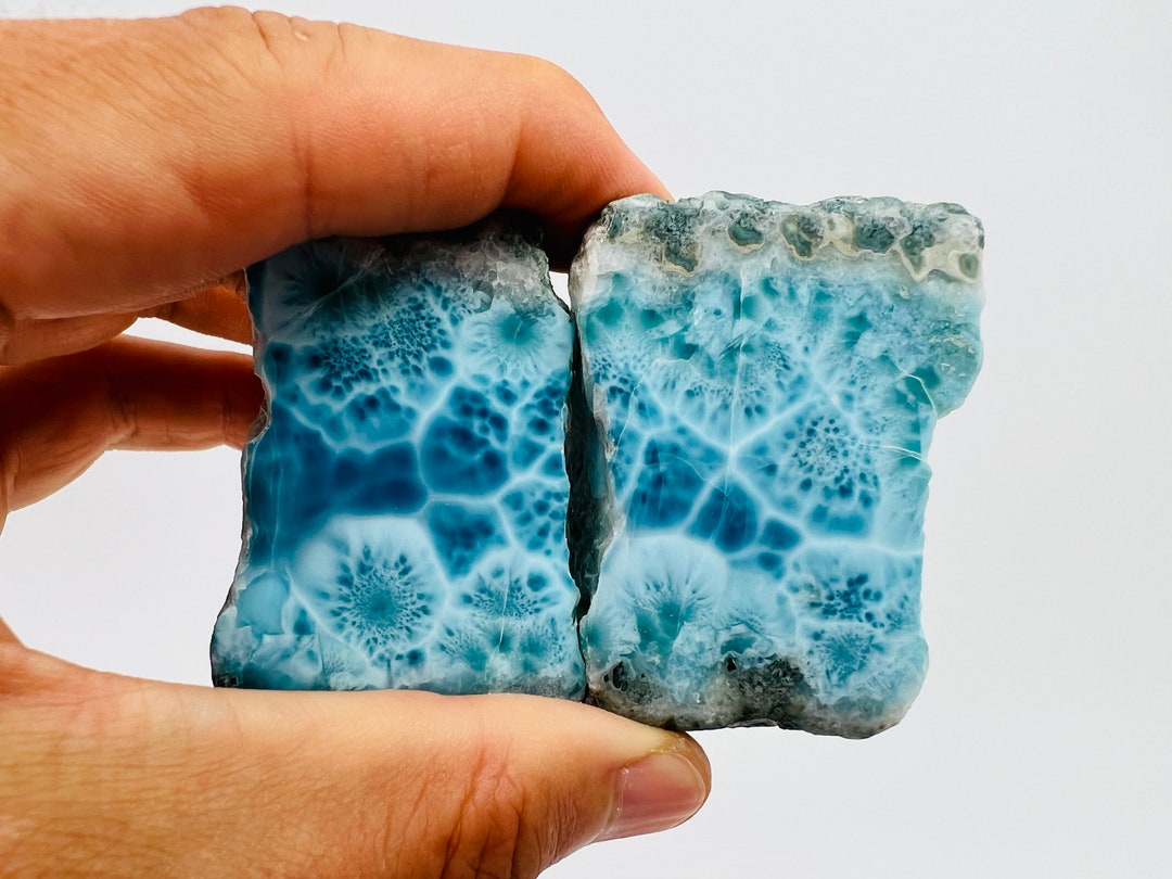 Raw Super Blue Larimar Pair,aaa Larimar,meditation Stone,larimar Stone ...