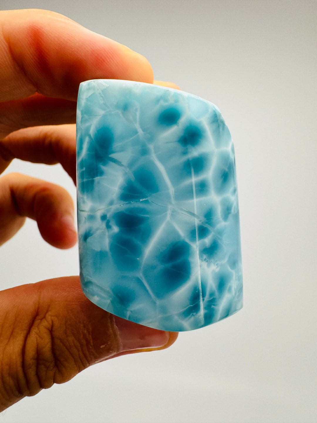 Translucent Super Blue Plus Fractal Larimar Tube,aaa Larimar,larimar ...