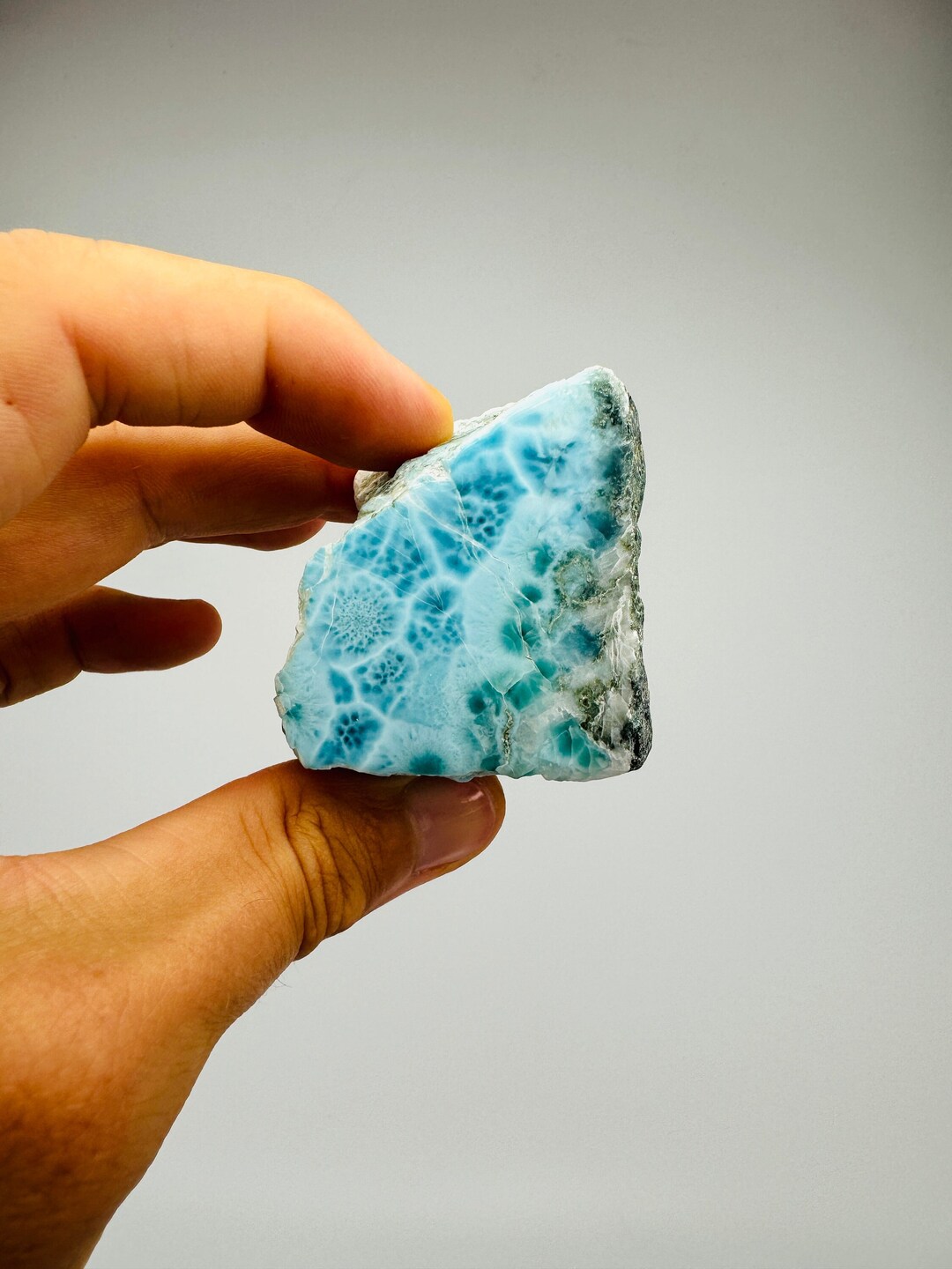 Beautiful Larimar Slab,aaa Larimar,meditation Stone,healing Stone,dominican Larimar,fractal ...
