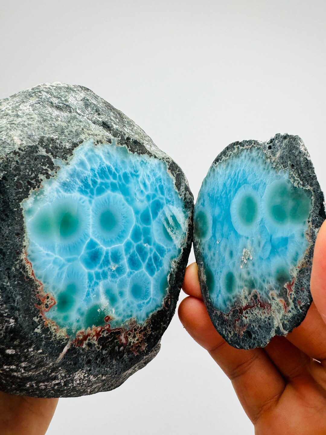 Big Rare Super Blue Larimar Geode,larimar Sphere,aaa Larimar,meditation ...
