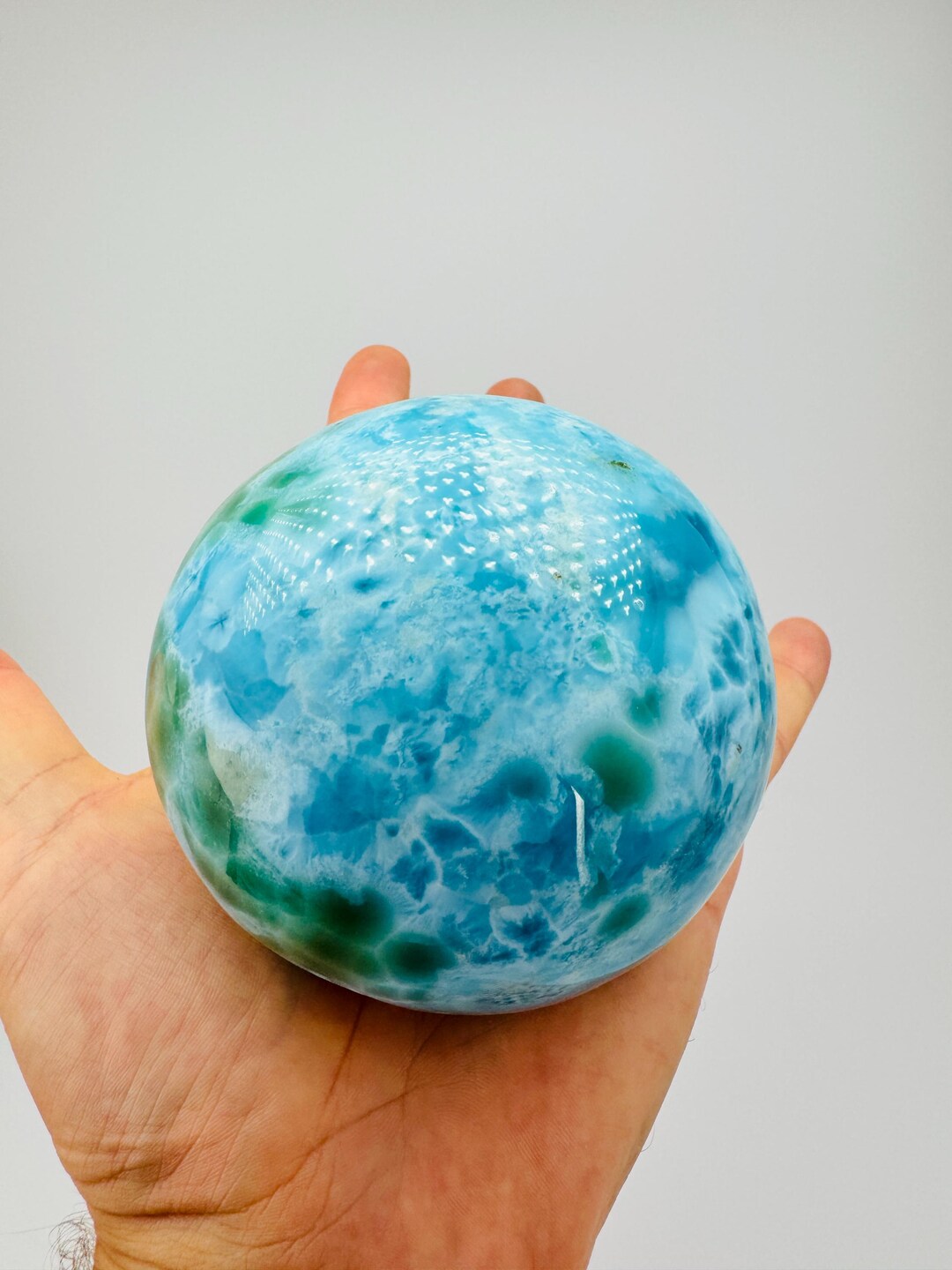Larimar Geode Spheroid,super Blue Larimar,green,aaa Larimar,raw Larimar ...