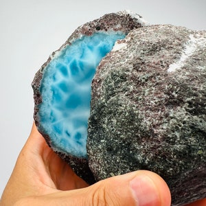 Big Rare Super Blue Larimar Geode,larimar Sphere,aaa Larimar,meditation ...