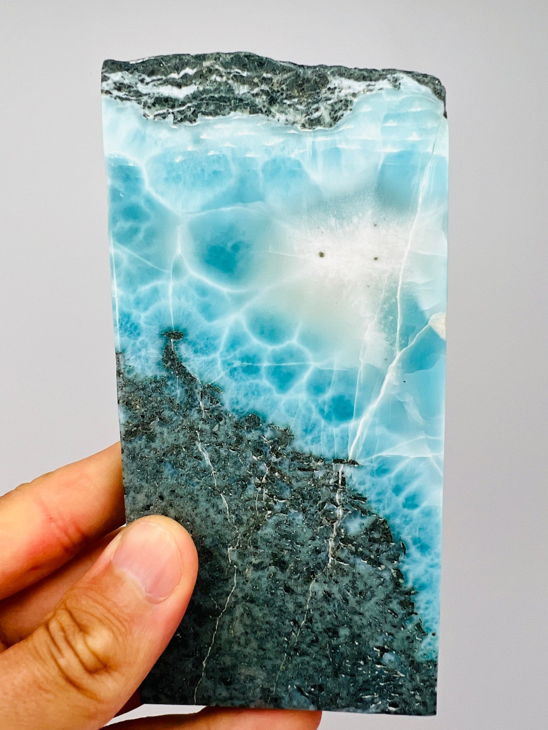 Beautiful Larimar Palm Slab,aaa Larimar,fractal Larimar,raw Larimar ...