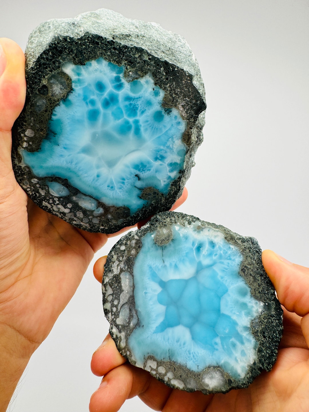 Big Rare Super Blue Larimar Geode,larimar Sphere,aaa Larimar,meditation ...