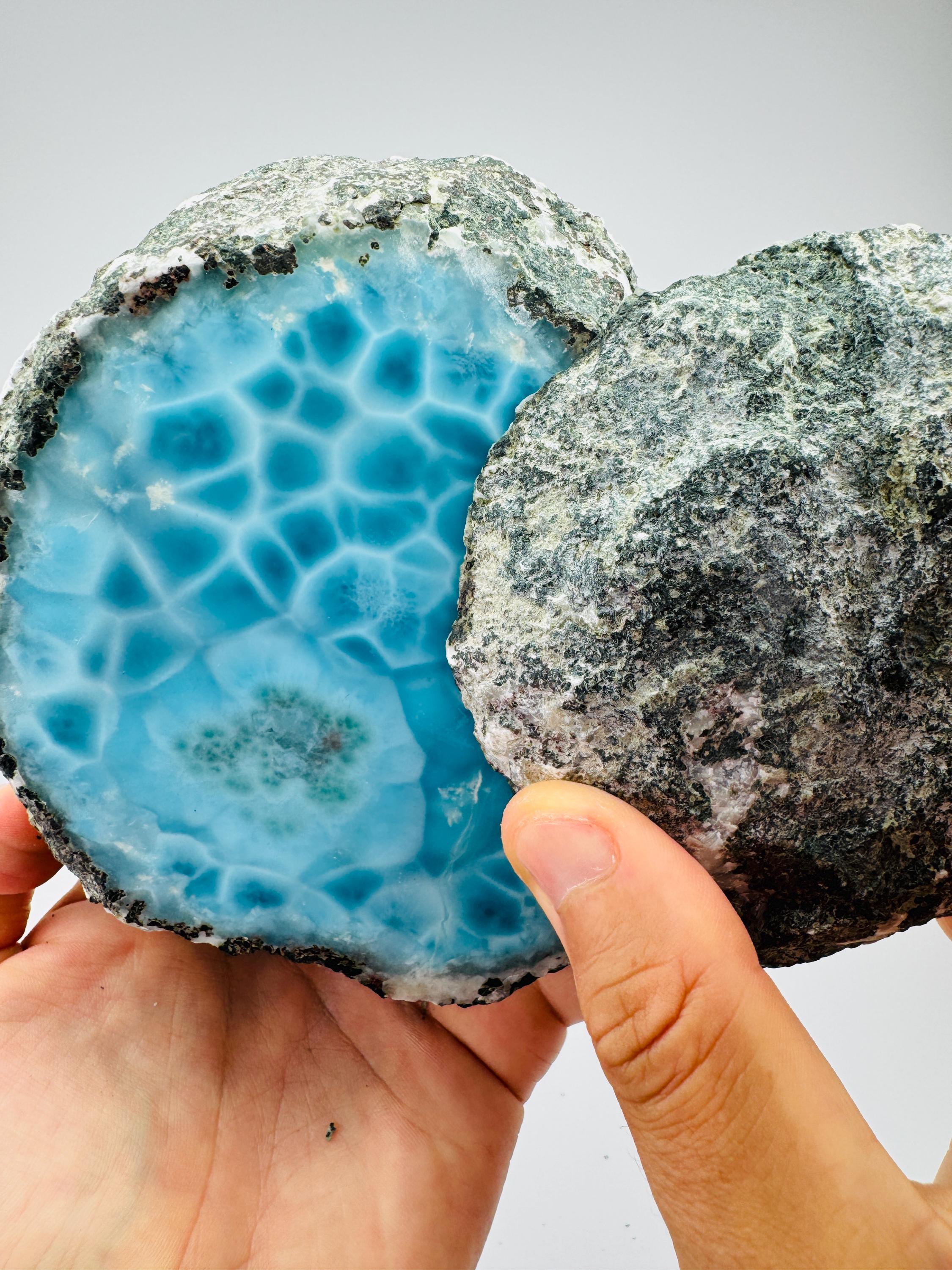 Spectacular "dolphin Island" Rare Super Blue Larimar Geode,aaa Larimar ...