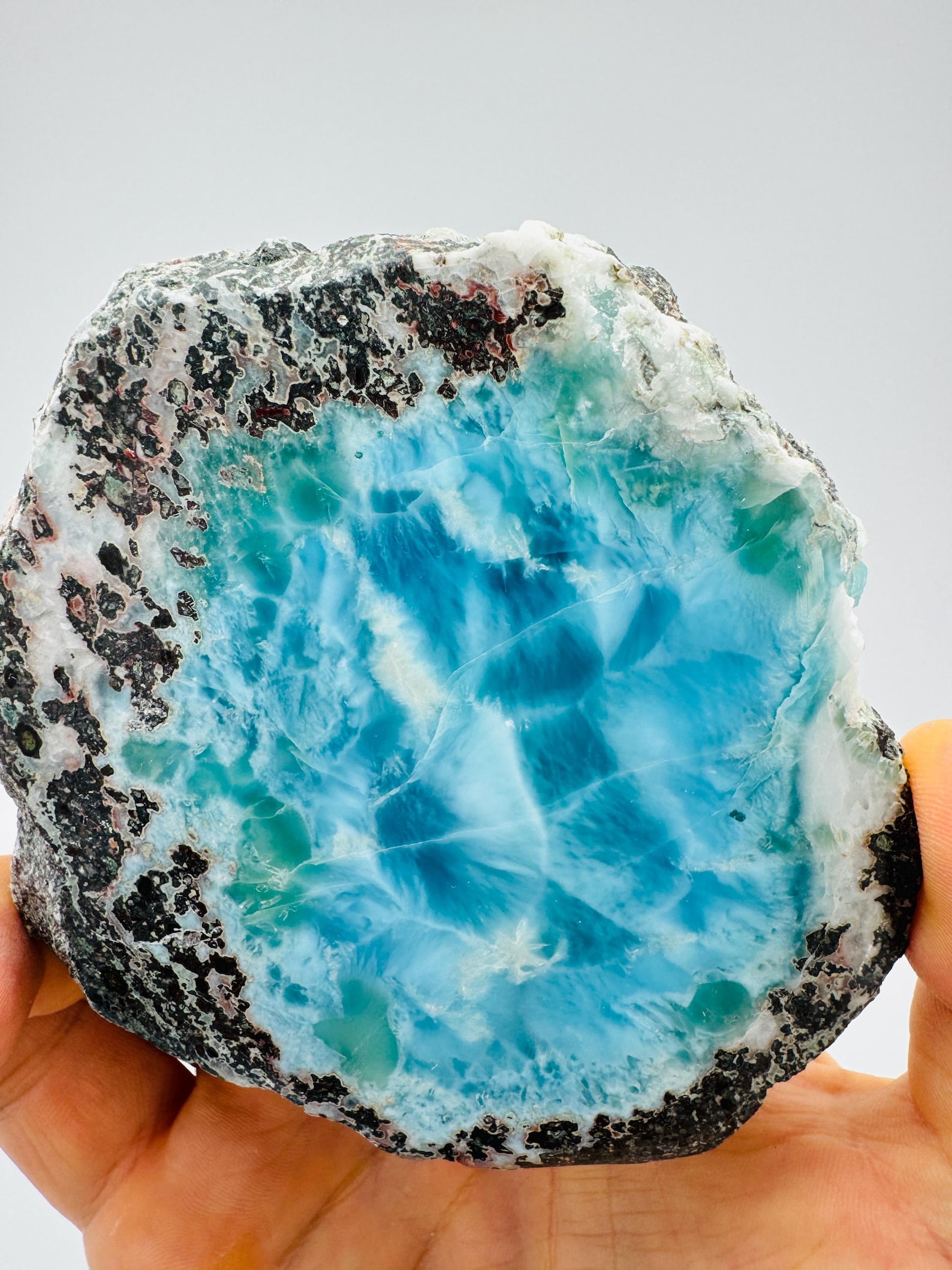Rare Super Blue Larimar Geode,larimar Sphere,aaa Larimar,meditation ...