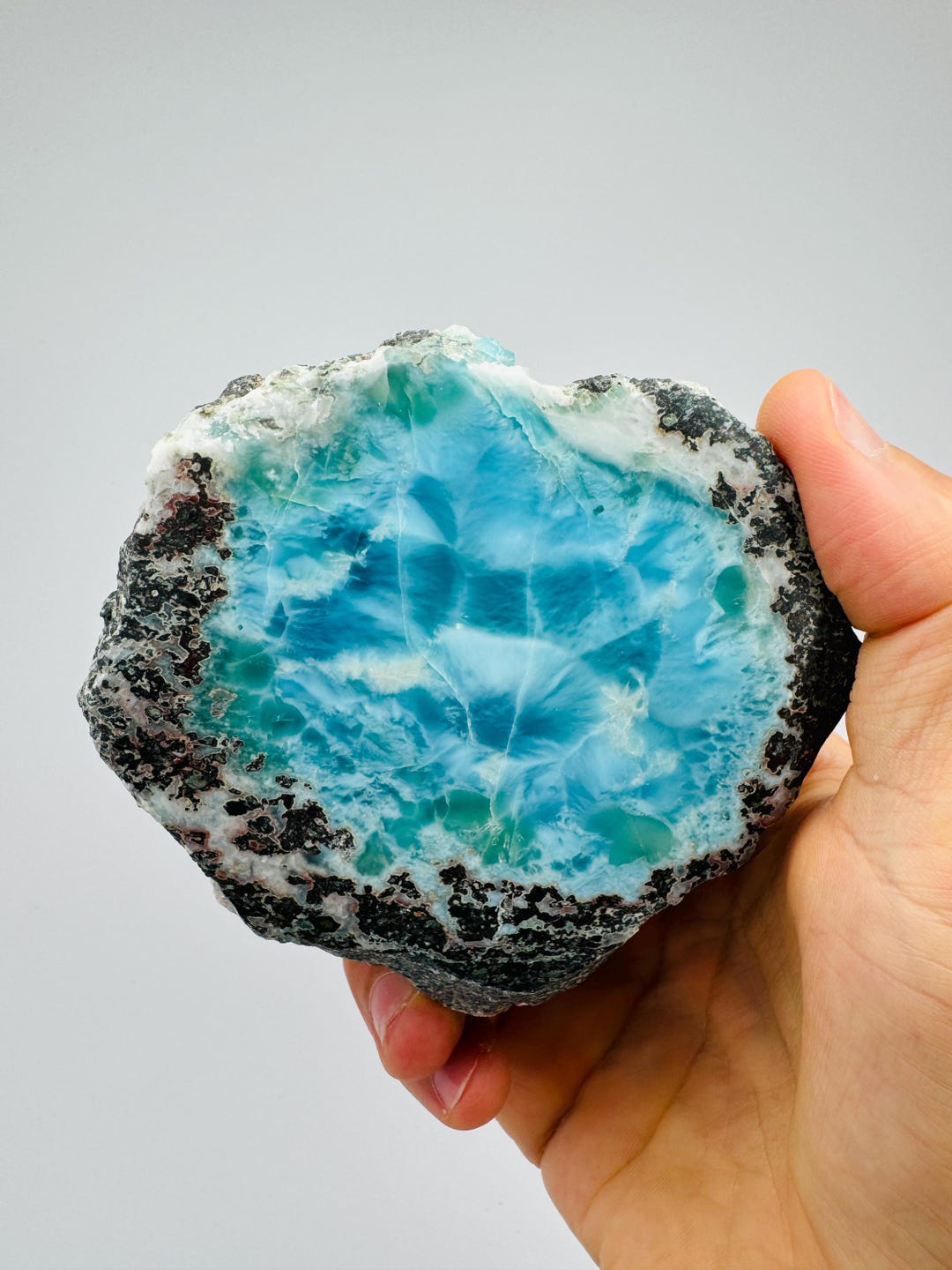 Rare Super Blue Larimar Geode,larimar Sphere,aaa Larimar,meditation ...