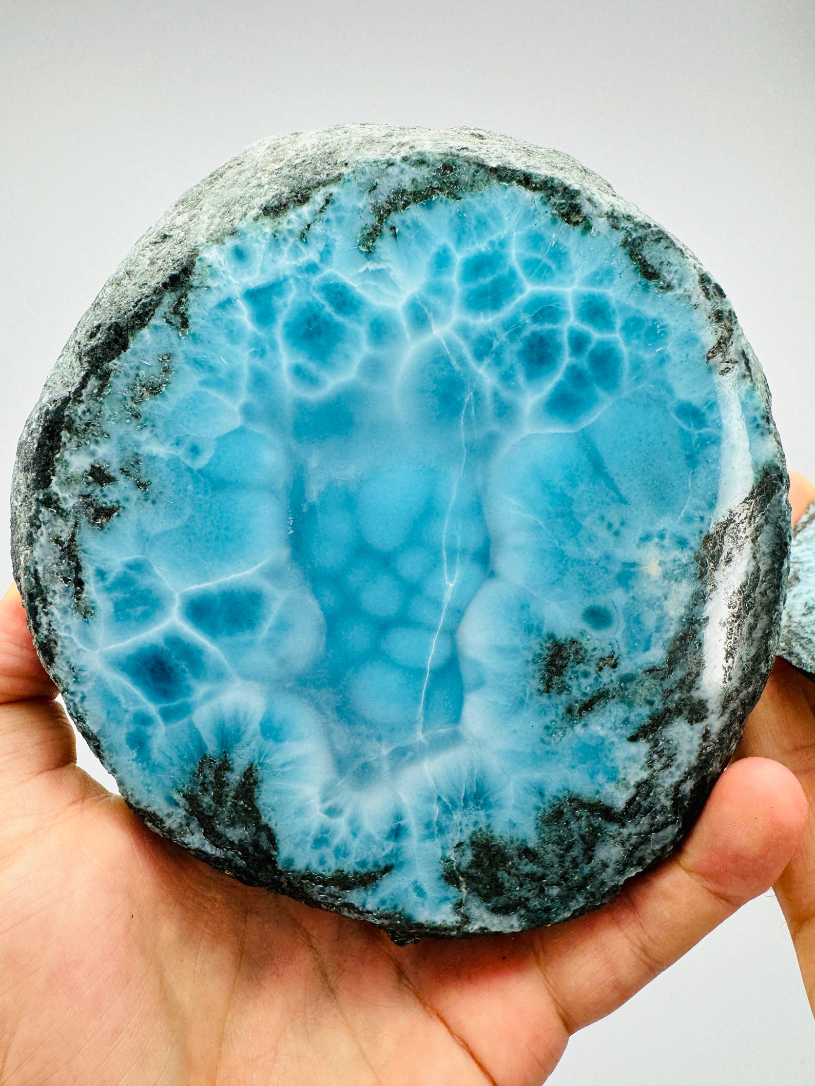 Big Rare Super Blue Larimar Geode,larimar Sphere,aaa Larimar,meditation ...