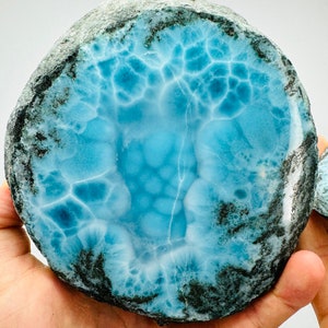 Big Rare Super Blue Larimar Geode,larimar Sphere,aaa Larimar,meditation ...