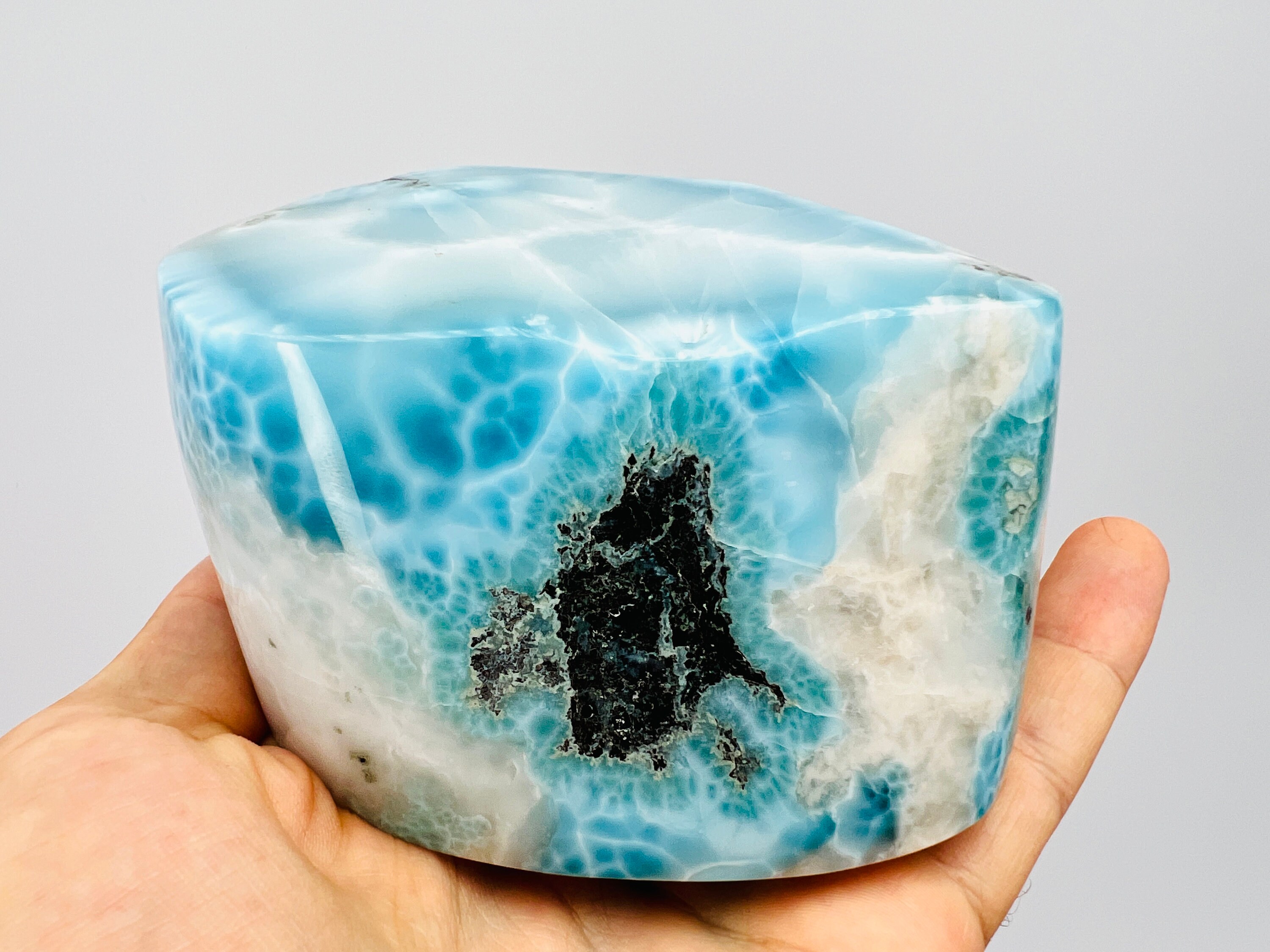 Rare* MEGA Super Blue Larimar Tube,aaa Larimar,meditation Stone,larimar Stone,natural Larimar ...