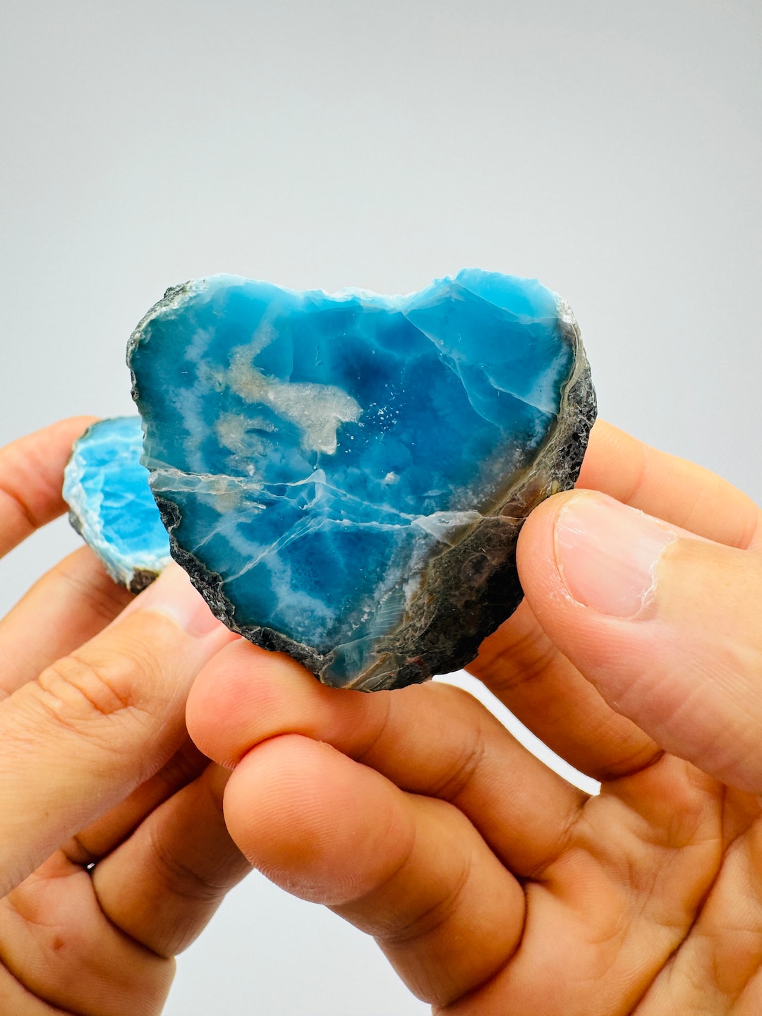 Amazing Super Blue Larimar Slab Pair,aaa Larimar,meditation Stone ...