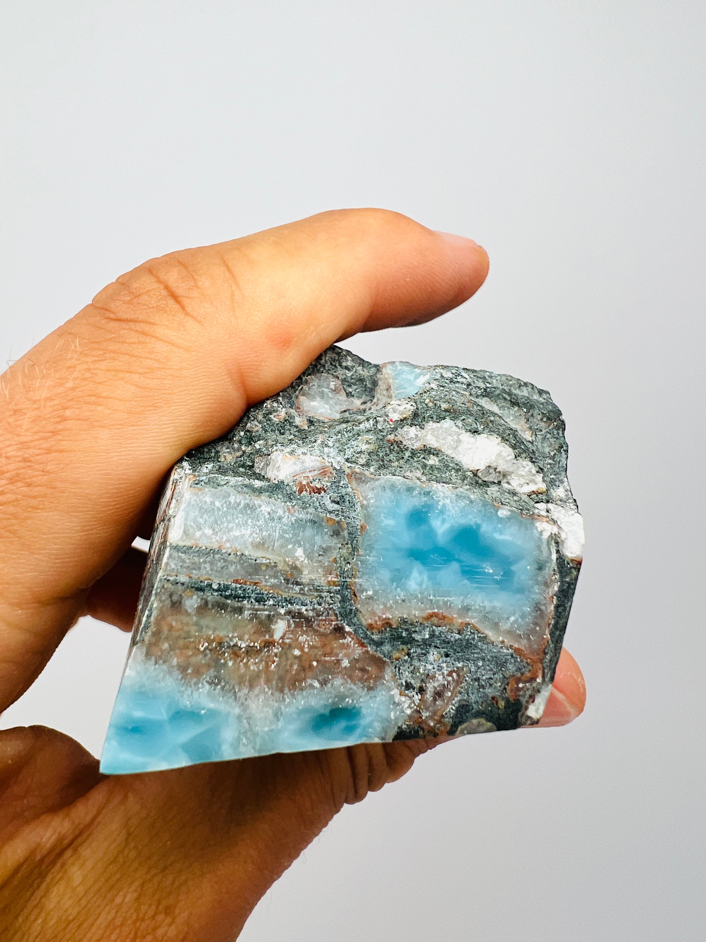 Stunning Super Blue Larimar Art Slab With Copperaaa - Etsy