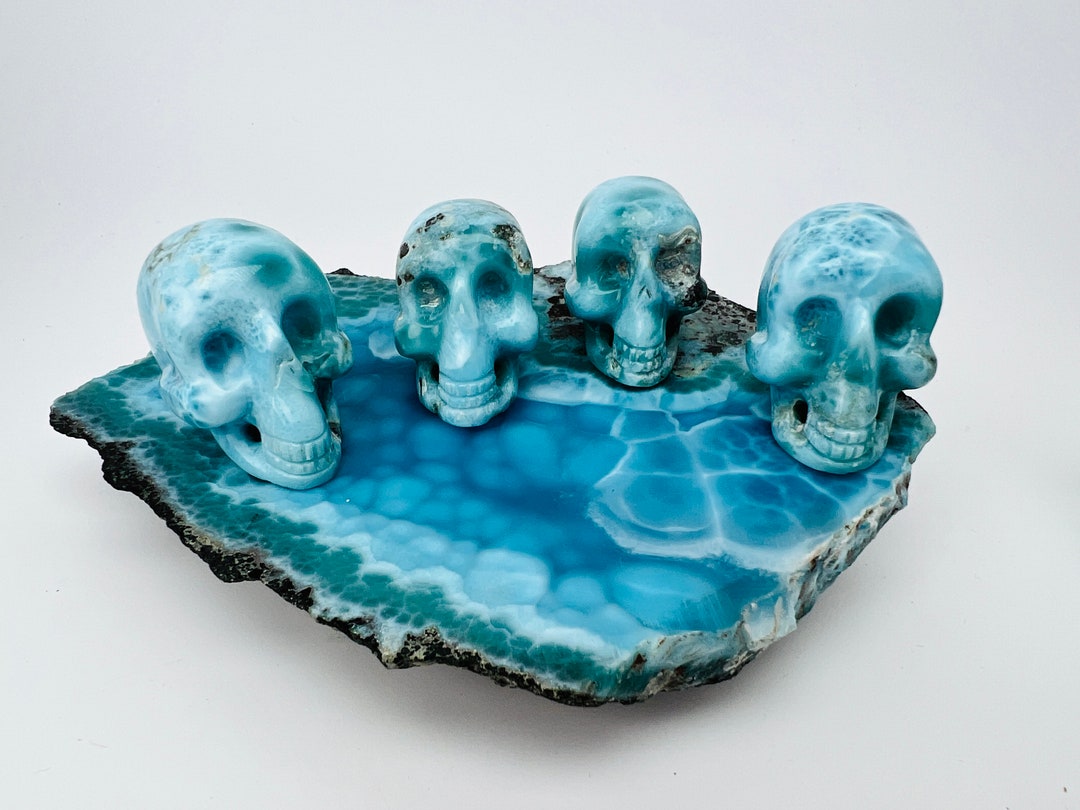 Larimar Skulls,aaa Larimar,meditation Stone,larimar Stone,natural ...