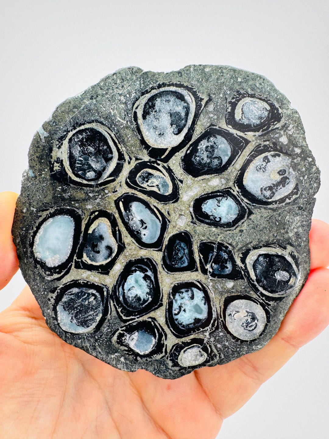 Extremely Rare Black Larimar Geode,meditation Stone,healing Stone ...
