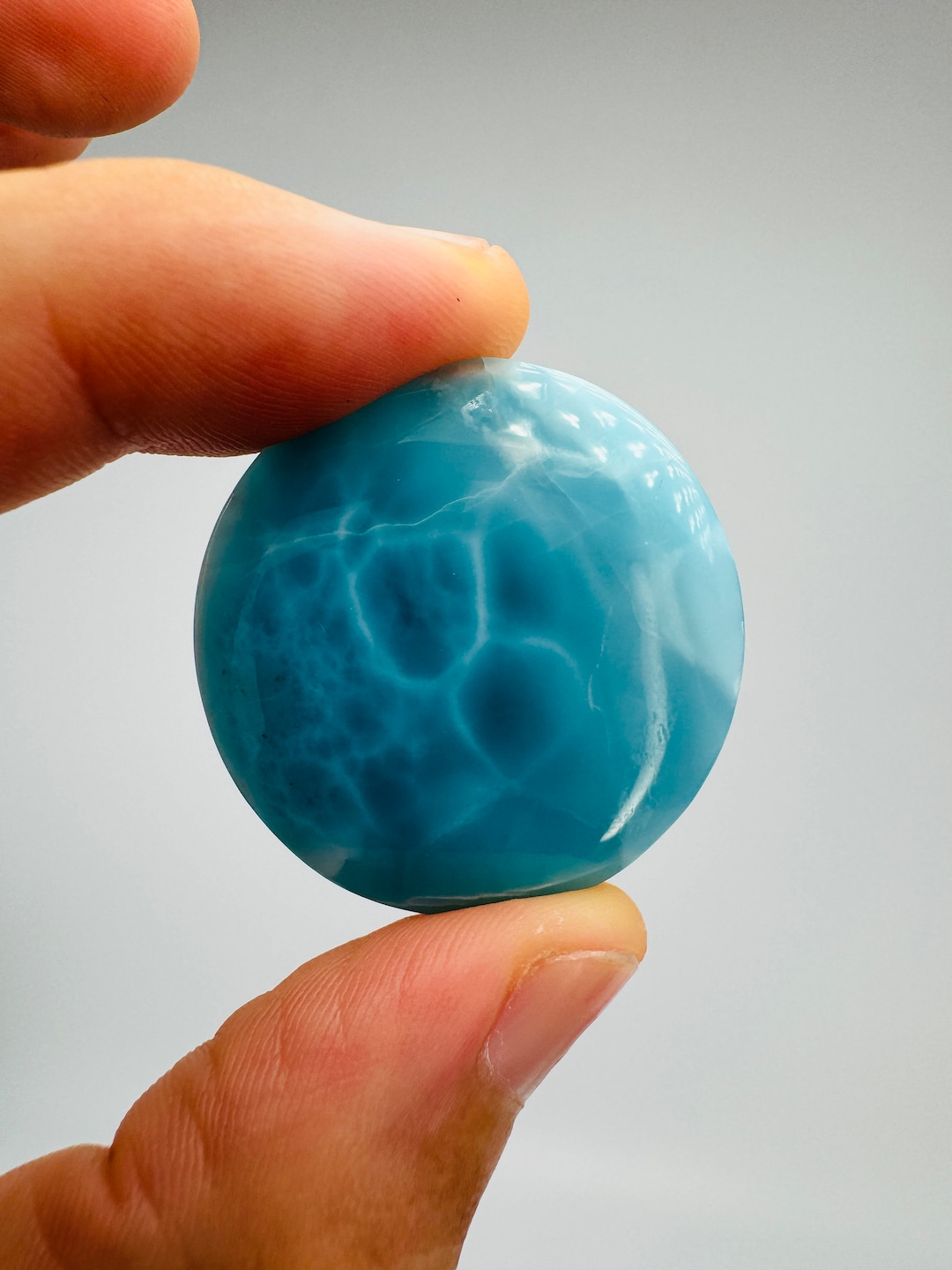 Larimar Palm Stone,aaa Larimar,larimar Freeform,meditation Stone,larimar Stone,healing Stone ...
