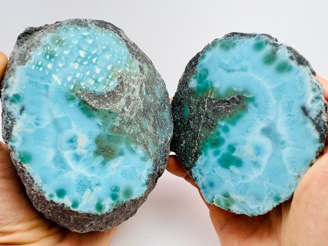 Huge Rare Fractal Deep Green AAA Larimar Geode,larimar Sphere,aaa ...